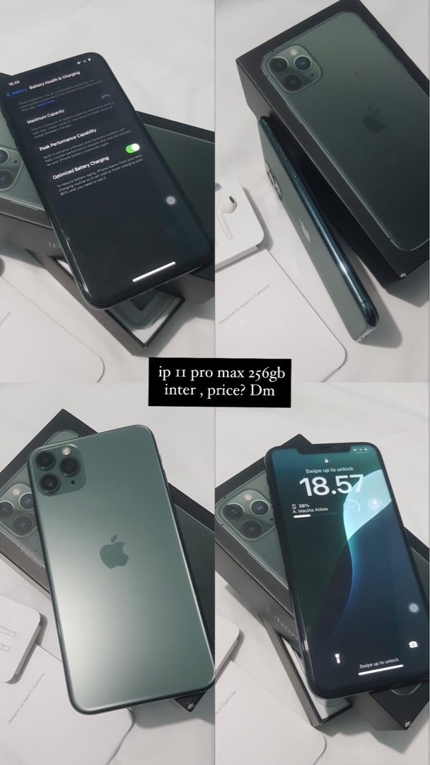 Ip 11 pro max 256gb inter, Telepon Seluler & Tablet, iPhone, iPhone 11 ...