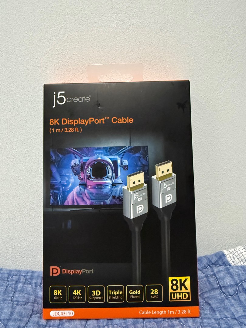 j5create 8K DisplayPort Cable (1m), Computers & Tech, Parts ...