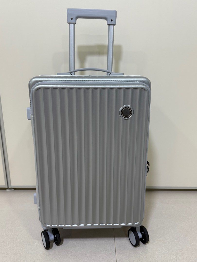 Like brand new 20 inches cabin hard case top open luggage silver grey ...
