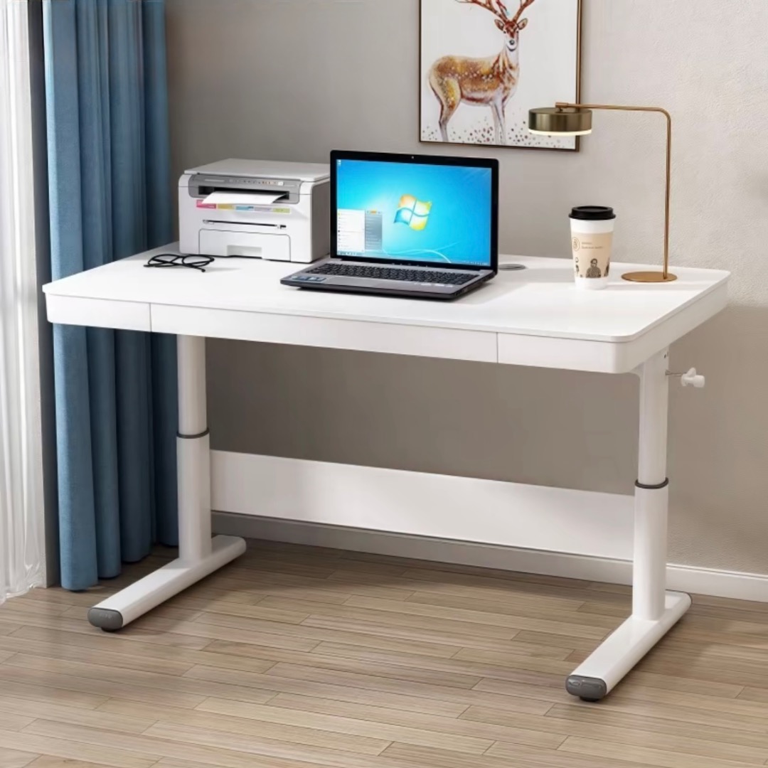 Modern Adjustable Height Writing Desk | White Standing Laptop Work Desk ...