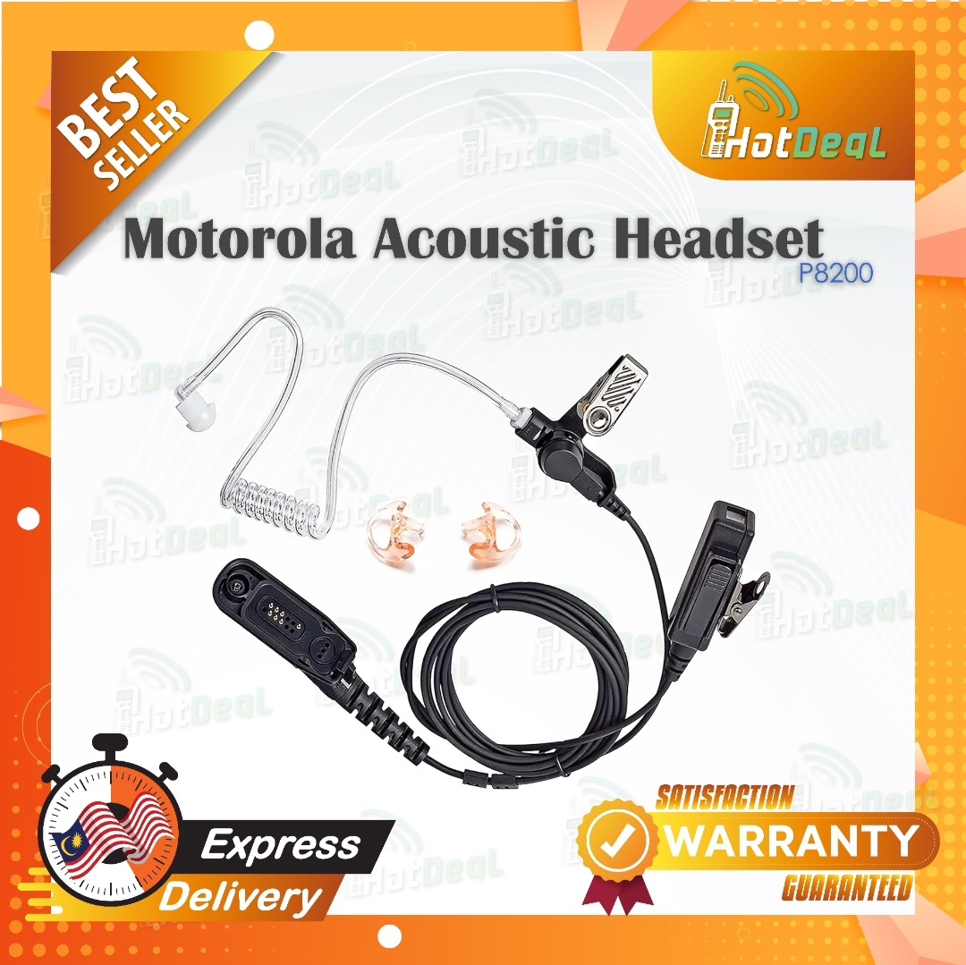 Motorola Acoustic Air Tube Headset/Earpiece with PTT Mic, Audio ...