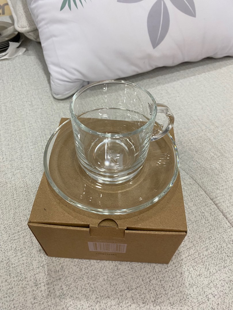 Nespresso collection, coffee glass with plate, made in France ...