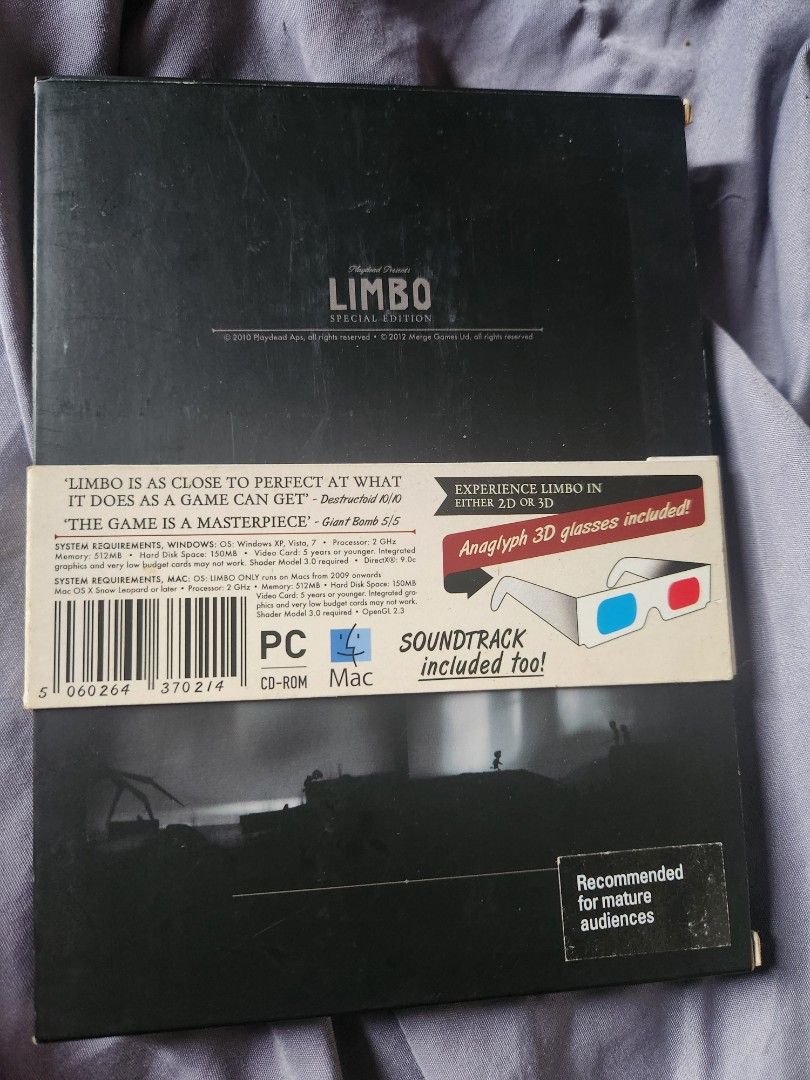 PC game Limbo limited physical copy, Video Gaming, Video Games, Others ...
