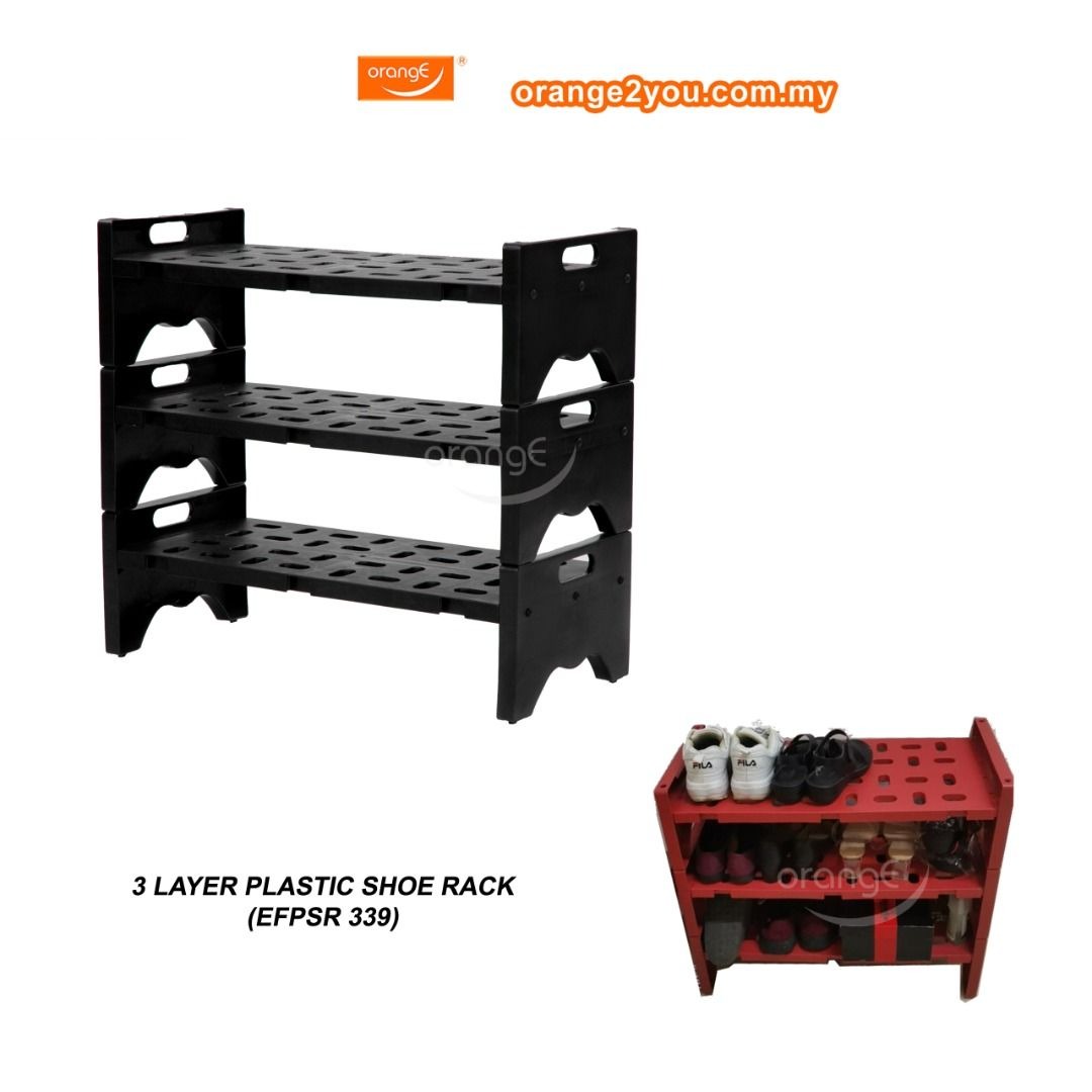 Plastic Shoe Rack Layers (1 Layer/2 Layer/3 Layer) EFPSR, rack kasut ...