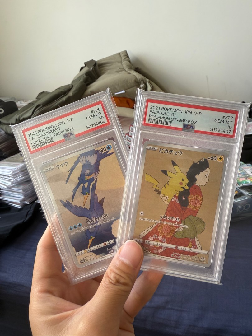 Pokemon Stamp Box Cards - Cramorant & Pikachu - PSA 10, Hobbies & Toys ...