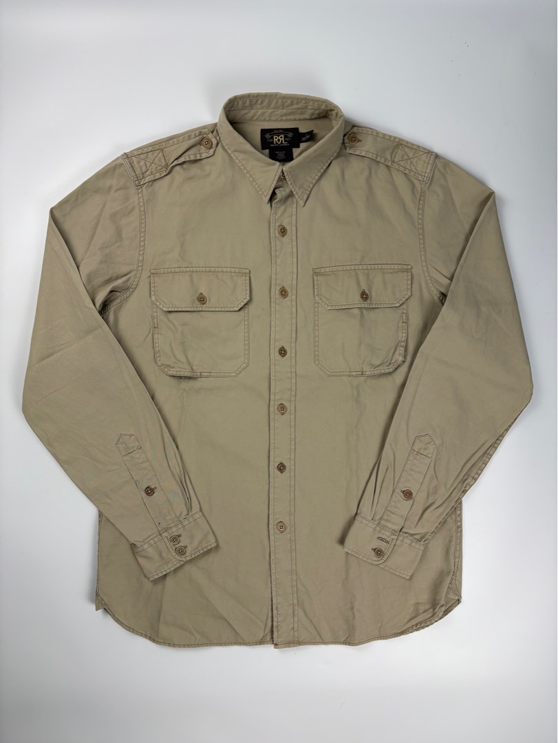 RRL Double RL Military Twill Shirt, Men's Fashion, Tops & Sets, Formal ...