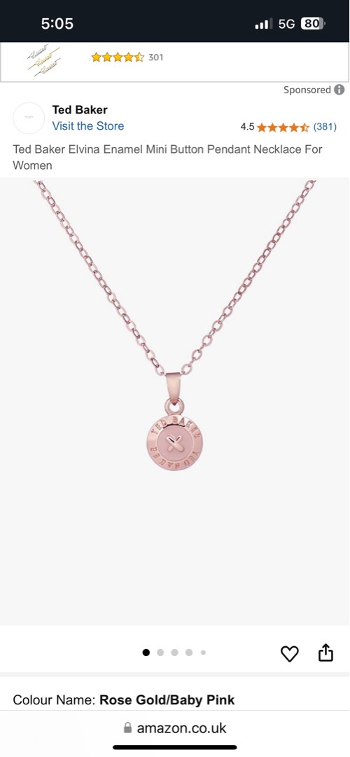 Ted Baker Elmina Enamel Button pendant, Women's Fashion, Jewelry ...