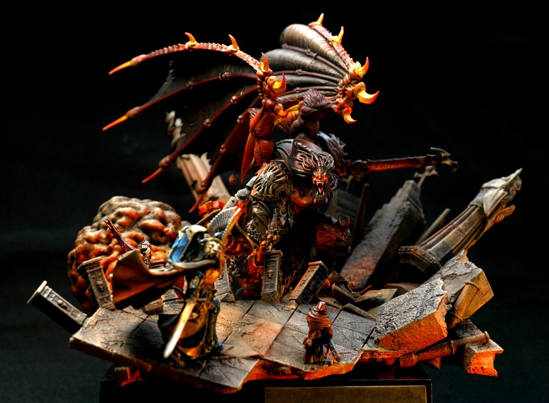 Warhammer Lion VS Angron diorama, Hobbies & Toys, Toys & Games on Carousell