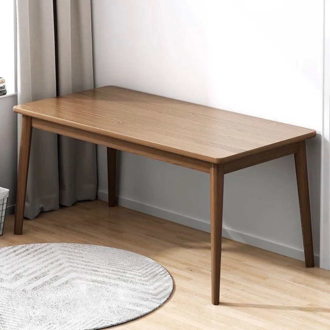 Wood Writing Desk | Minimalist Work Desk | Laptop Desk With Rounded ...