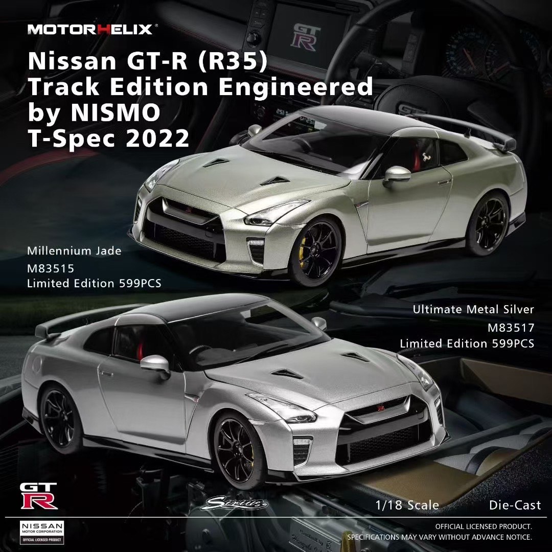 1/18 Motor Helix Nissan GTR R35 Track Edition Engineered by NISMO T-Spec 2022 (full opening ...