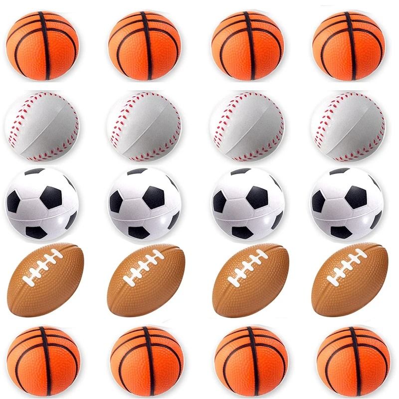 12/48PCS Mini Foam Balls Sensory Toys Baseball Football Basketball ...