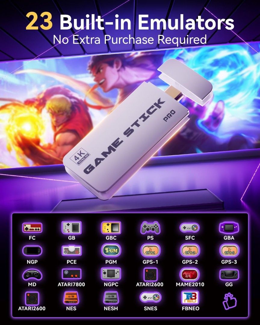 2025 Upgraded Retro Gaming Console Stick, Classic Video Games Stick ...