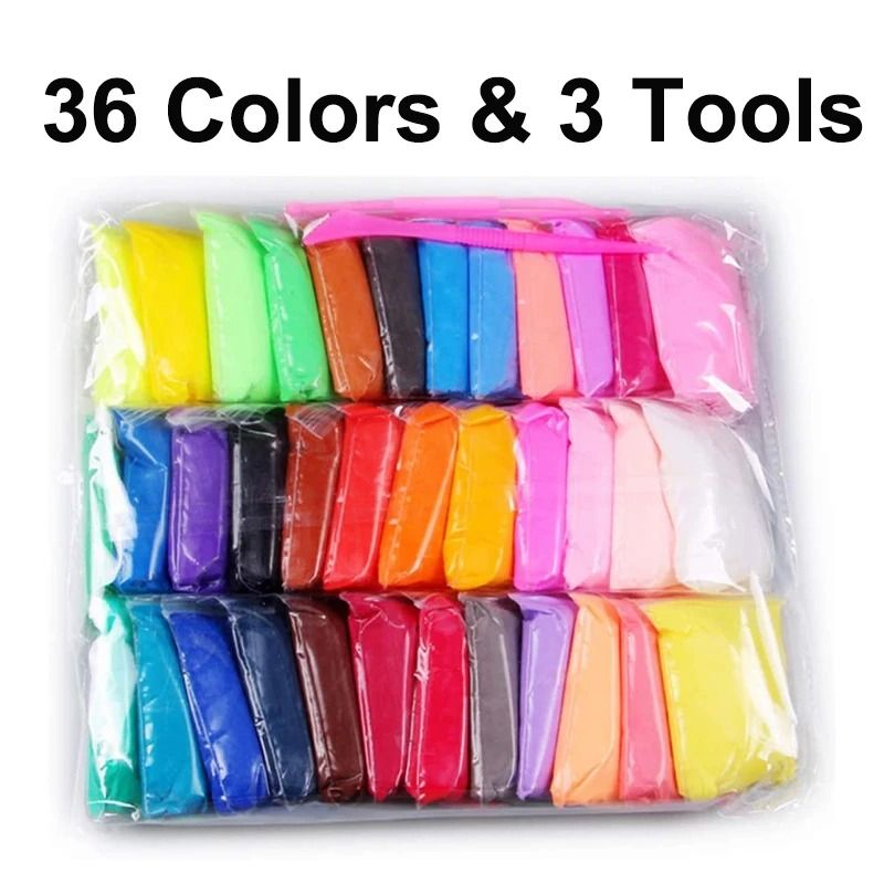 36 Colors Air Dry Plasticine Modeling Clay for Children Polymer ...