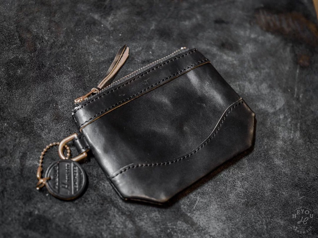 【藏財票卡包】 現貨 HEYOU 台灣製 職人手工 Horween® Chromexcel 美式復古 茶芯黑, 他的時尚, 手錶及配件, 錢包、卡夾在旋轉拍賣