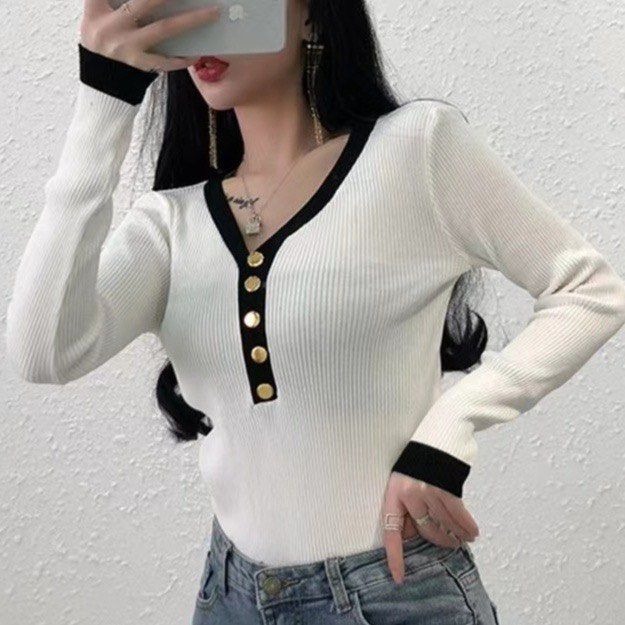 Atasan Wanita Lengan Panjang - Premium Korean Long Sleeve Knit Top (99k ...