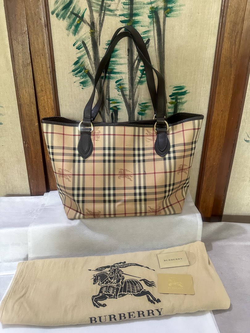 Burberry classic tote bag tas auth preloved, Barang Mewah, Tas & Dompet ...