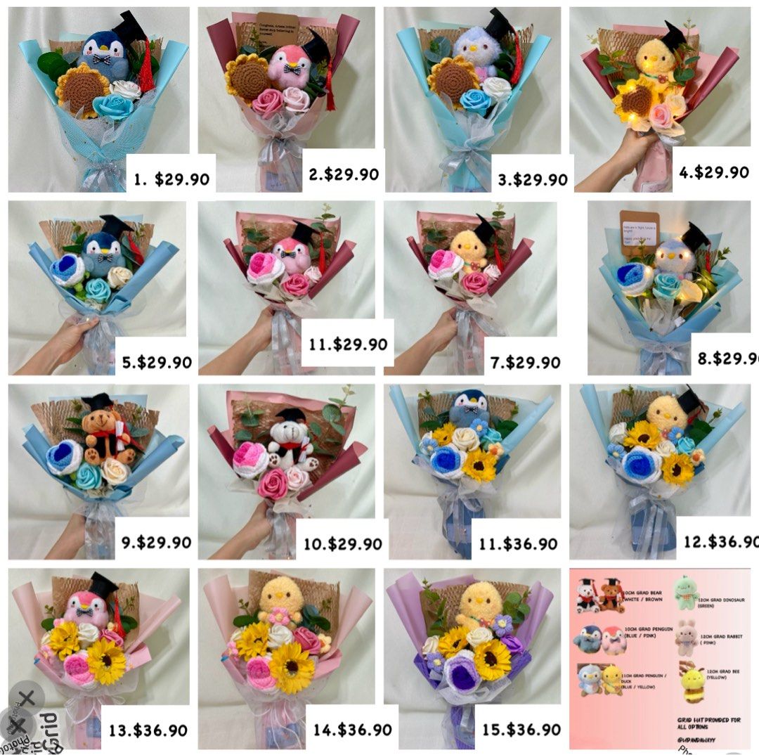 Crochet Soap Graduation Bouquet Crochet Flower Balloon Birthday Gift ...