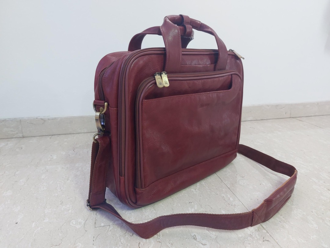 Eminent Leather Briefcase - Burgundy, Men's Fashion, Bags, Briefcases ...