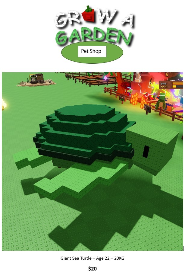 Grow A Garden / Giant Sea Turtle - 30KG, Video Gaming, Video Games ...