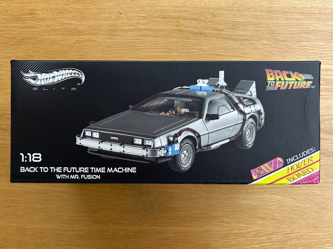 Hot Wheels 1:18 ELITE Back to the Future Time Machine - DMC Delorean ...