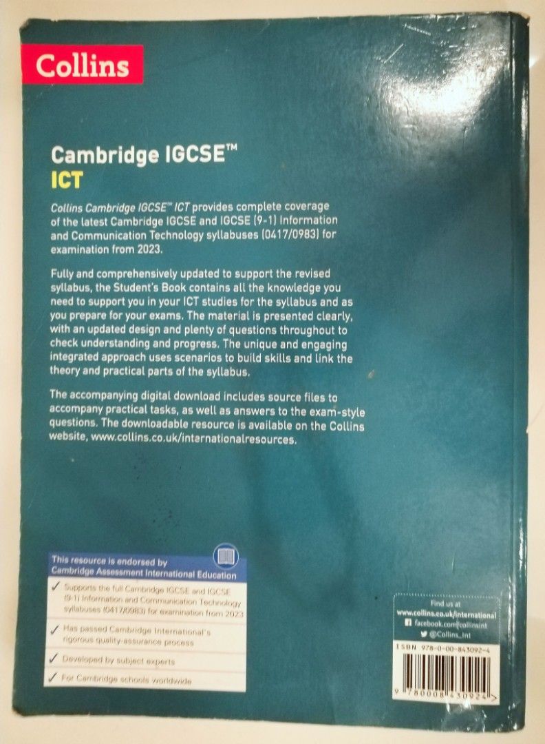 ICT IGCSE Collins textbook, Hobbies & Toys, Books & Magazines ...