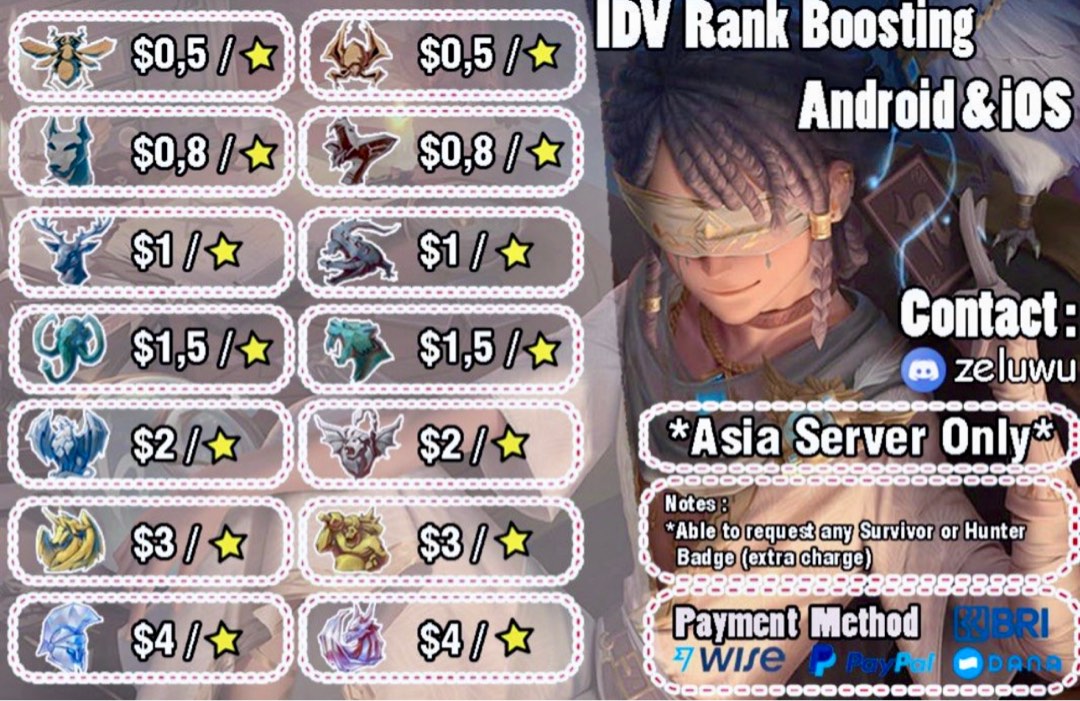 Identity V Rank Boosting / Account Piloting Service, Video Gaming ...