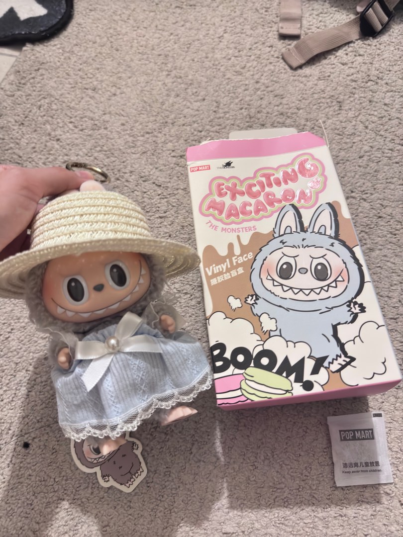 Labubu V1 macaroon Sesame with clothes, Hobbies & Toys, Toys & Games on ...