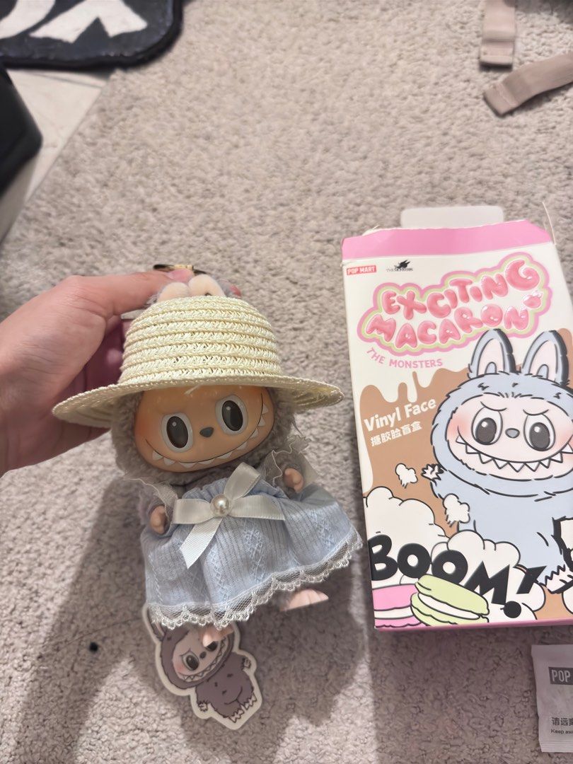 Labubu V1 macaroon Sesame with clothes, Hobbies & Toys, Toys & Games on ...