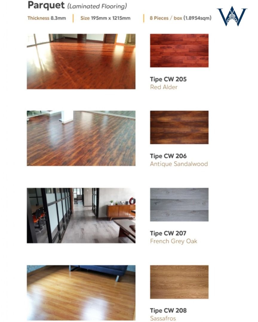 LANTAI PARKIT COUNTRY KAYU TEBAL 8mm, Perabotan Rumah di Carousell
