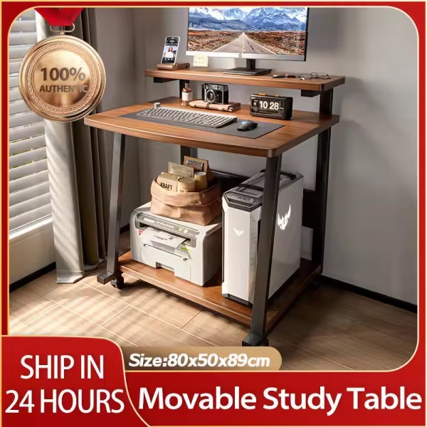 Laptop Table With Monitor Riser | Home Office Computer Table | Walnut ...