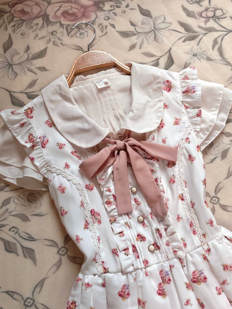 Liz Lisa Arw Arrow White Pink Floral Pattern Kawaii Hime Gyaru Himekaji ...