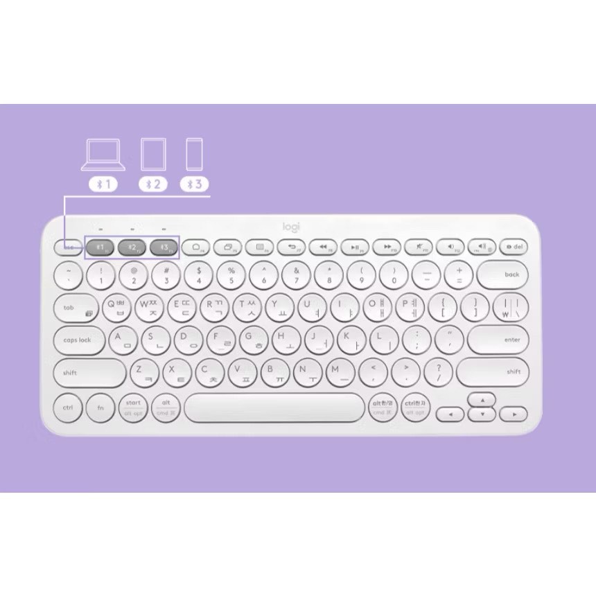Logitech K380 Bluetooth Keyboard - White w Hangul, Computers & Tech ...