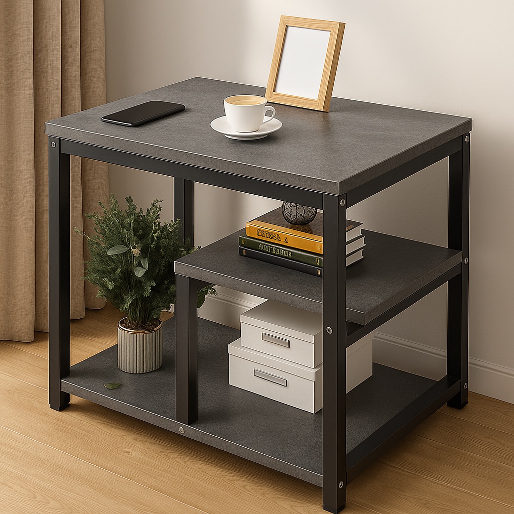 Metal Frame Side Table | Industrial Coffee Side Table | Black Sofa Side ...