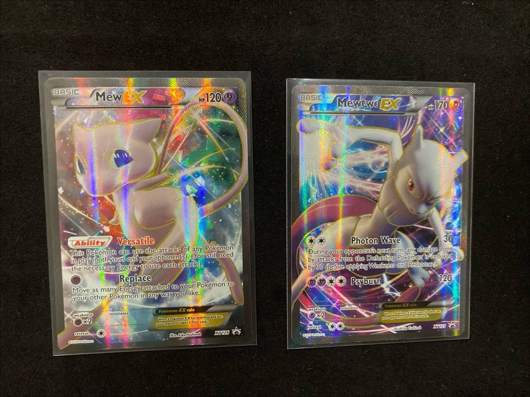 Mewtwo EX #XY125 Full Art & Mew EX #XY126 Full art Set. || XY Black ...