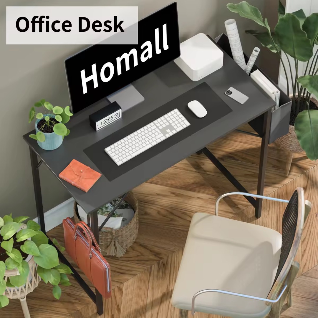 Modern Writing Desk With Shelf Rack | Compact Laptop Desk With Side ...