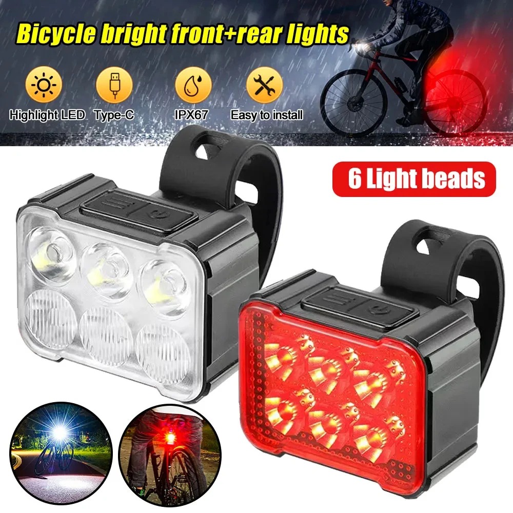 Mountain Bike Night Ride Lamp Charging Strong Light Road Vehicle Rear ...