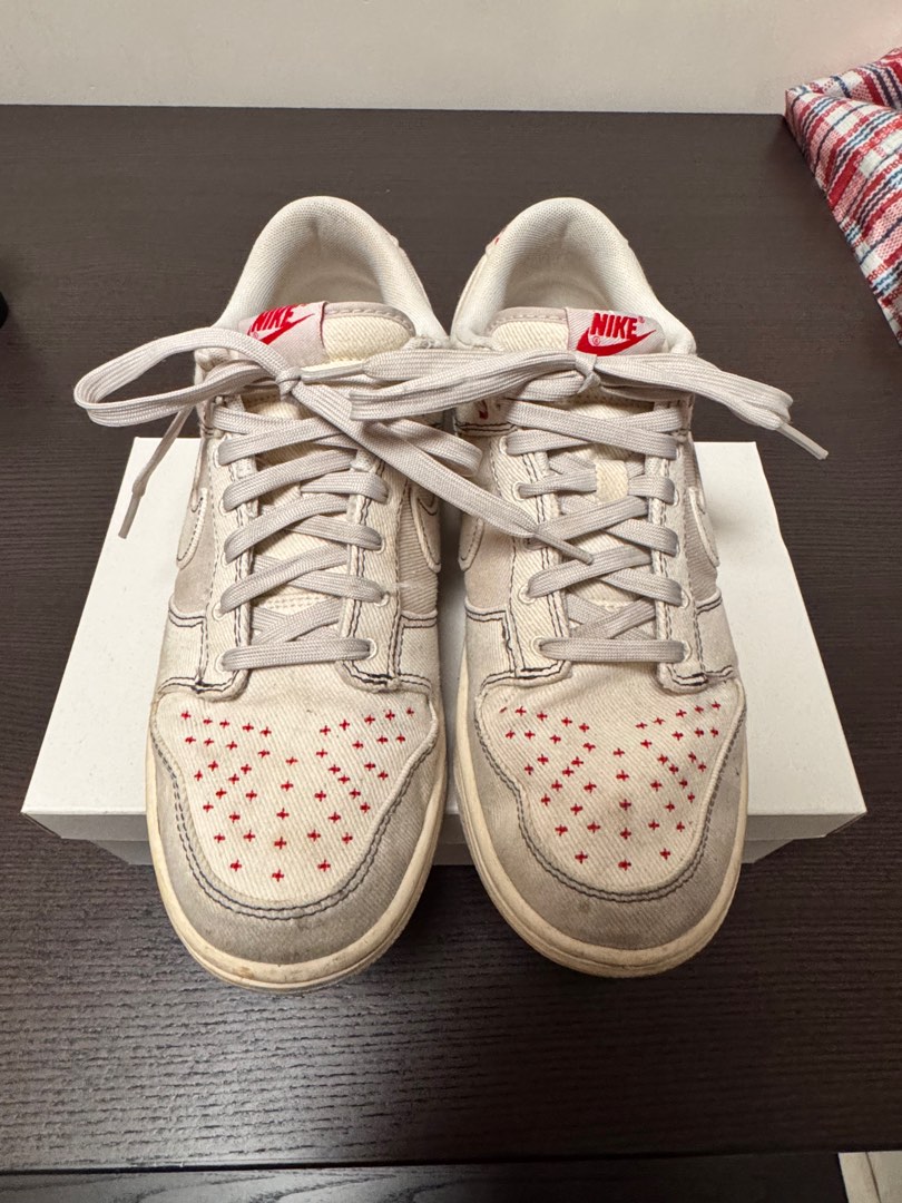 Nike Dunk Low SE Sashiko Light Orewood, 男裝, 鞋, 波鞋 - Carousell