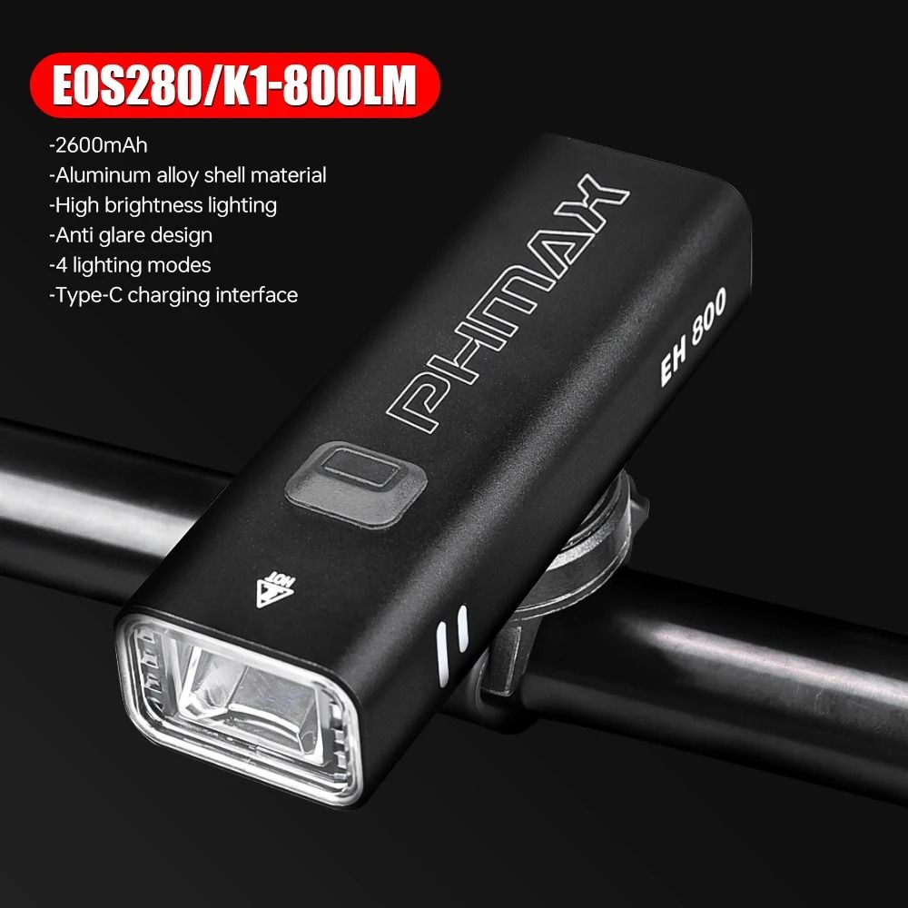 PHMAX Bike Light 2600mAh Headlight Waterproof Type-C Rechargeable 800Lm ...