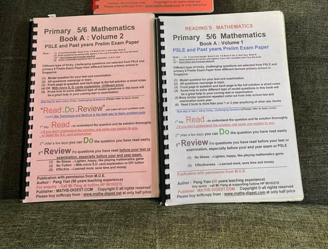 Primary 5/6 Mathematics PSLE Exam Papers - Volume 1 & 2, Hobbies & Toys ...