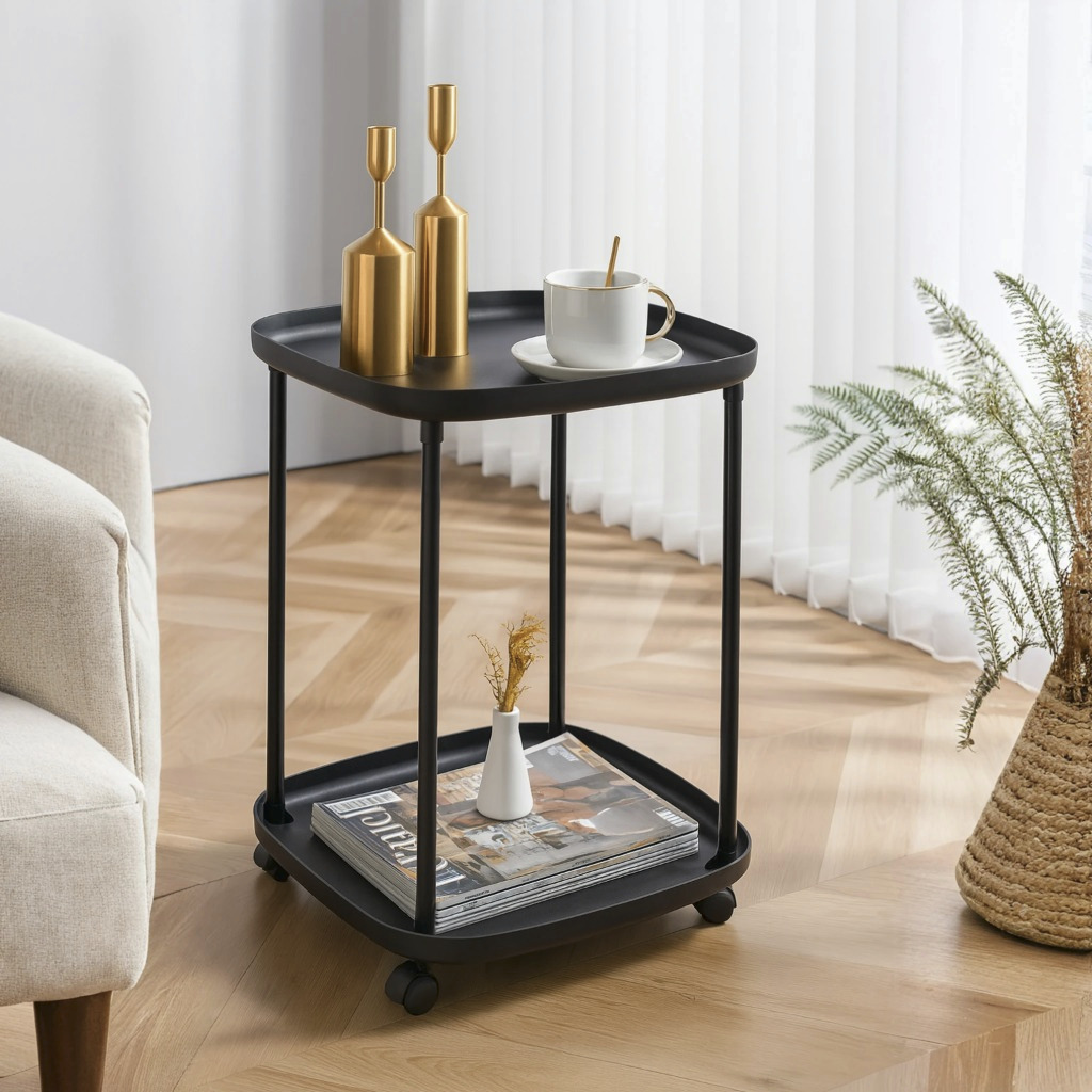 Rolling Coffee Table | Small Side Table | Modern Tea Table | Lounge ...