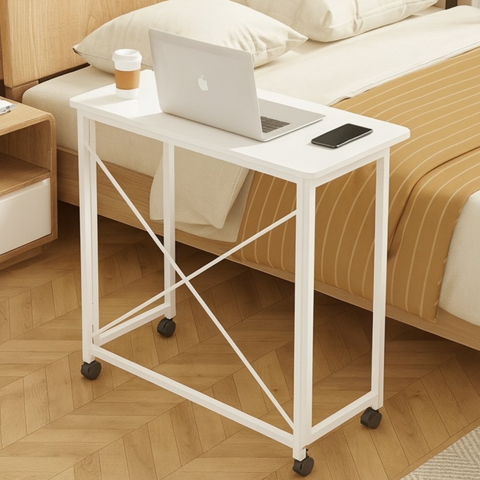 Rolling Laptop Table | Bedside Work Desk | Mobile Study Desk | Bedroom ...
