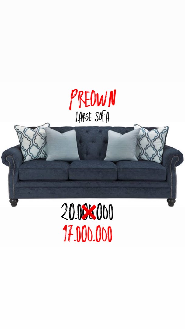 Sofa 3 Seater (Ashley Informa) Preown Large Sofa, Perabotan Rumah di ...