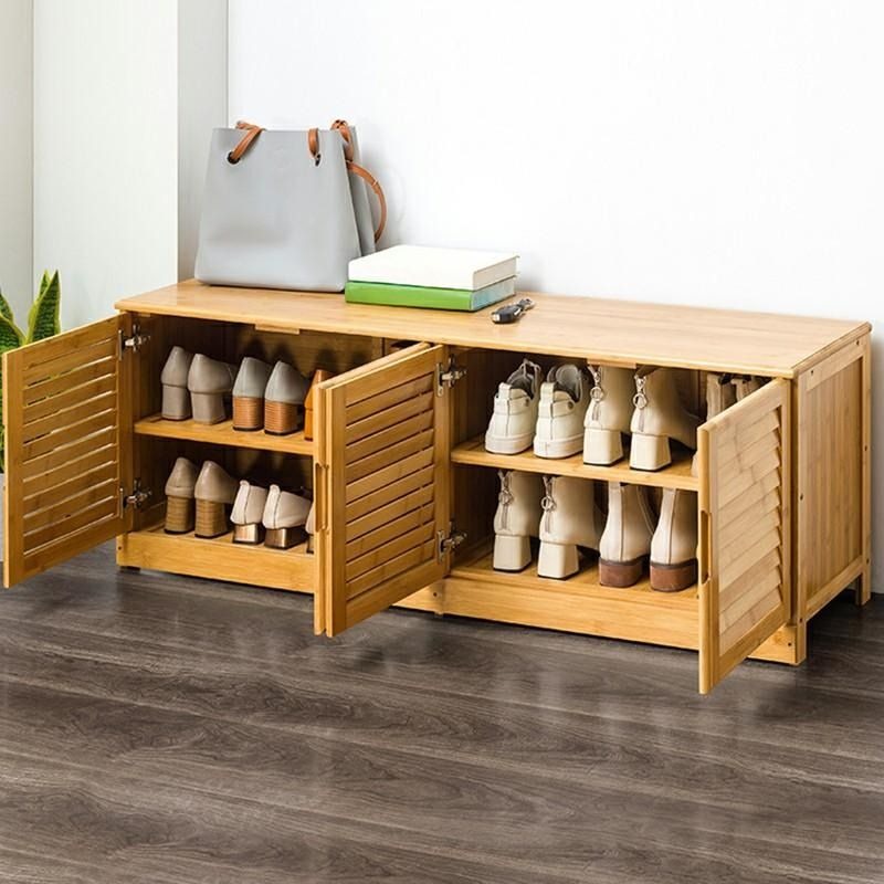 Solid wood shoe changing stool can sit shoe cabinet shoe stool door ...