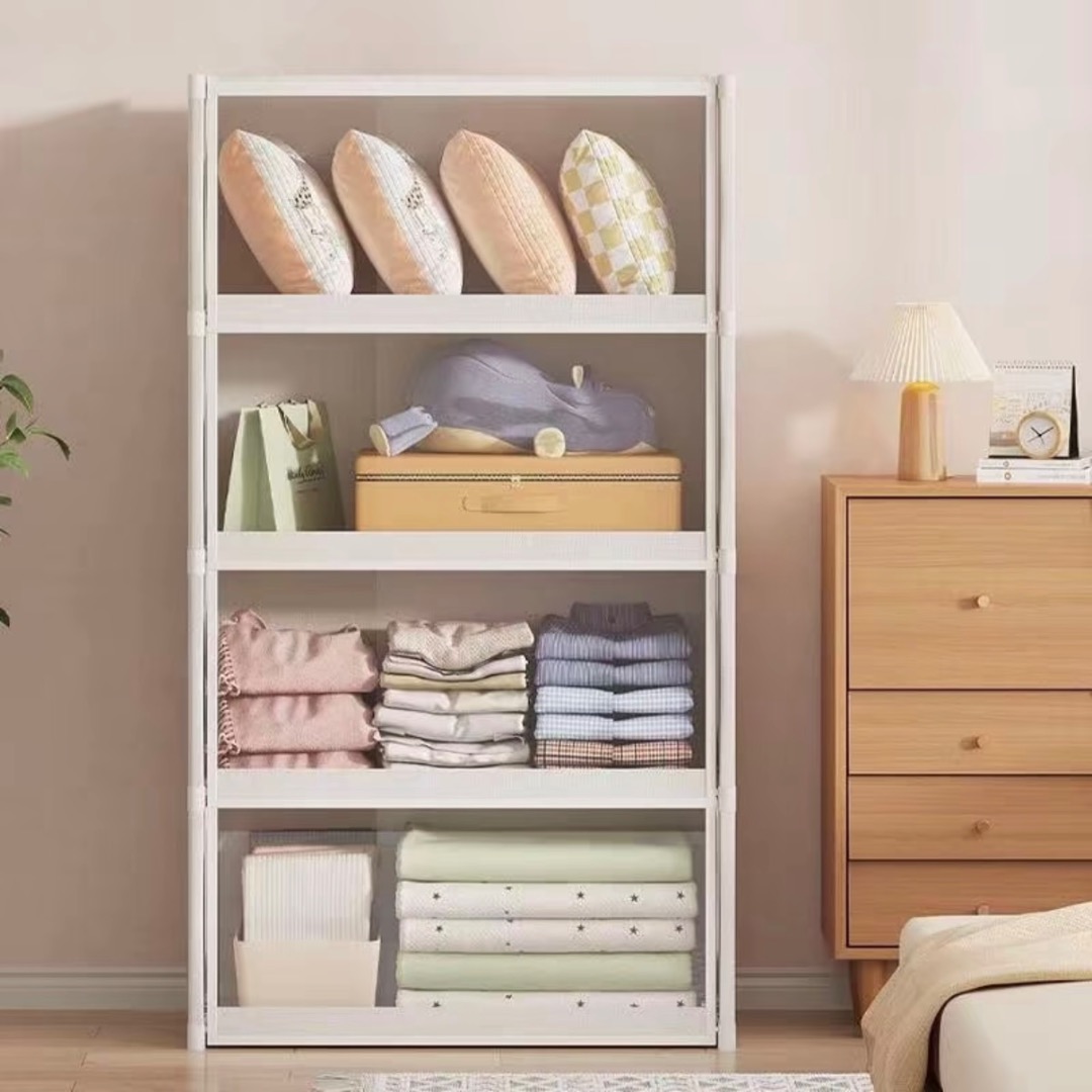 Stackable Storage Cabinet | Transparent Front Storage Cabinet | Closet ...