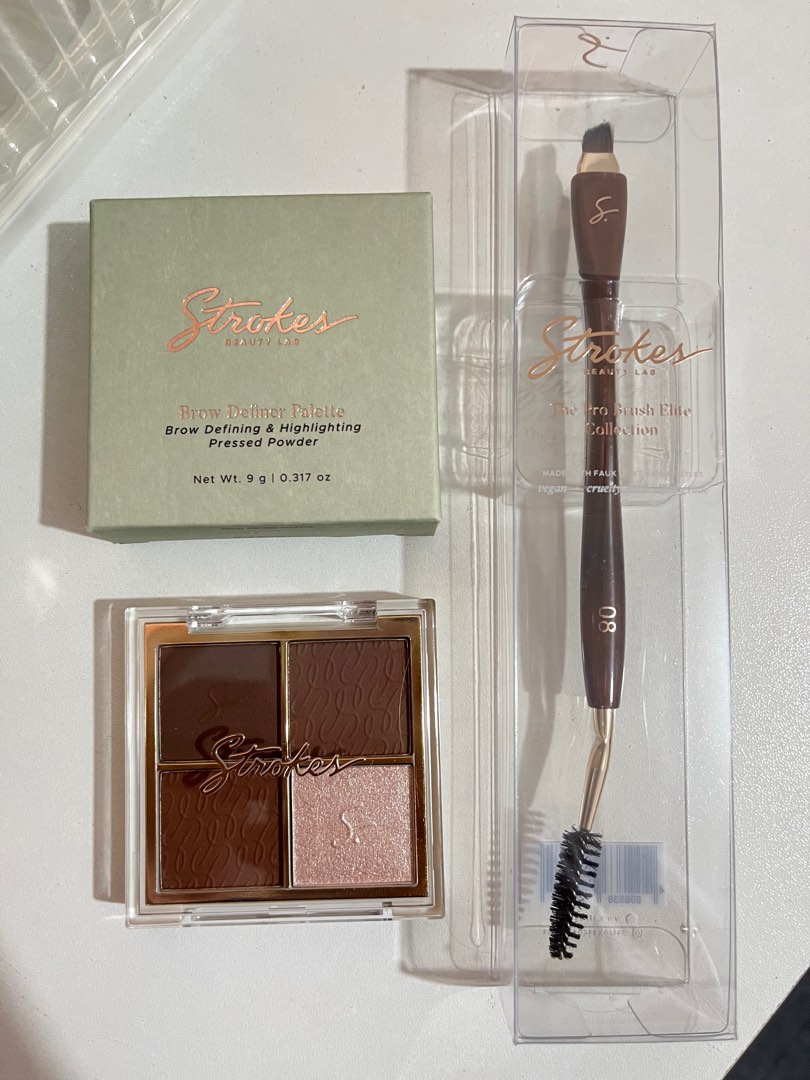 Strokes Brow Definer Palette (Brow Defining & Highlighting with Brush ...