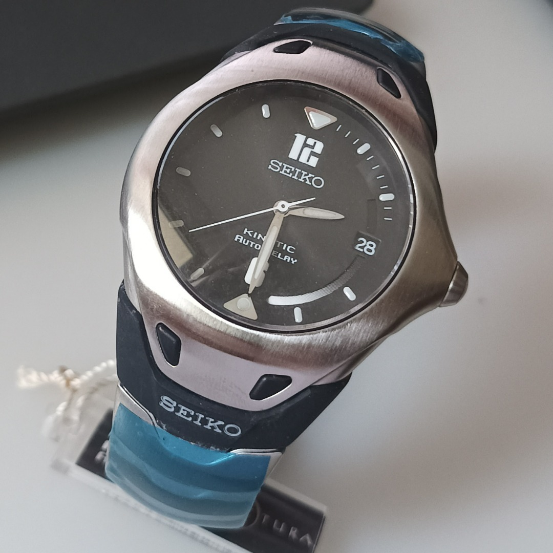 Super Rare! Brand New Seiko Auto Relay Kinetic Sapphire Stainless Steel ...