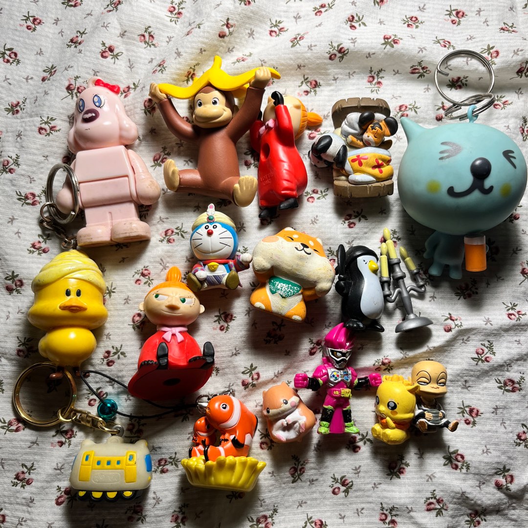 trinkets set qoo, curious george, moomin little my, anpanman, and etc ...