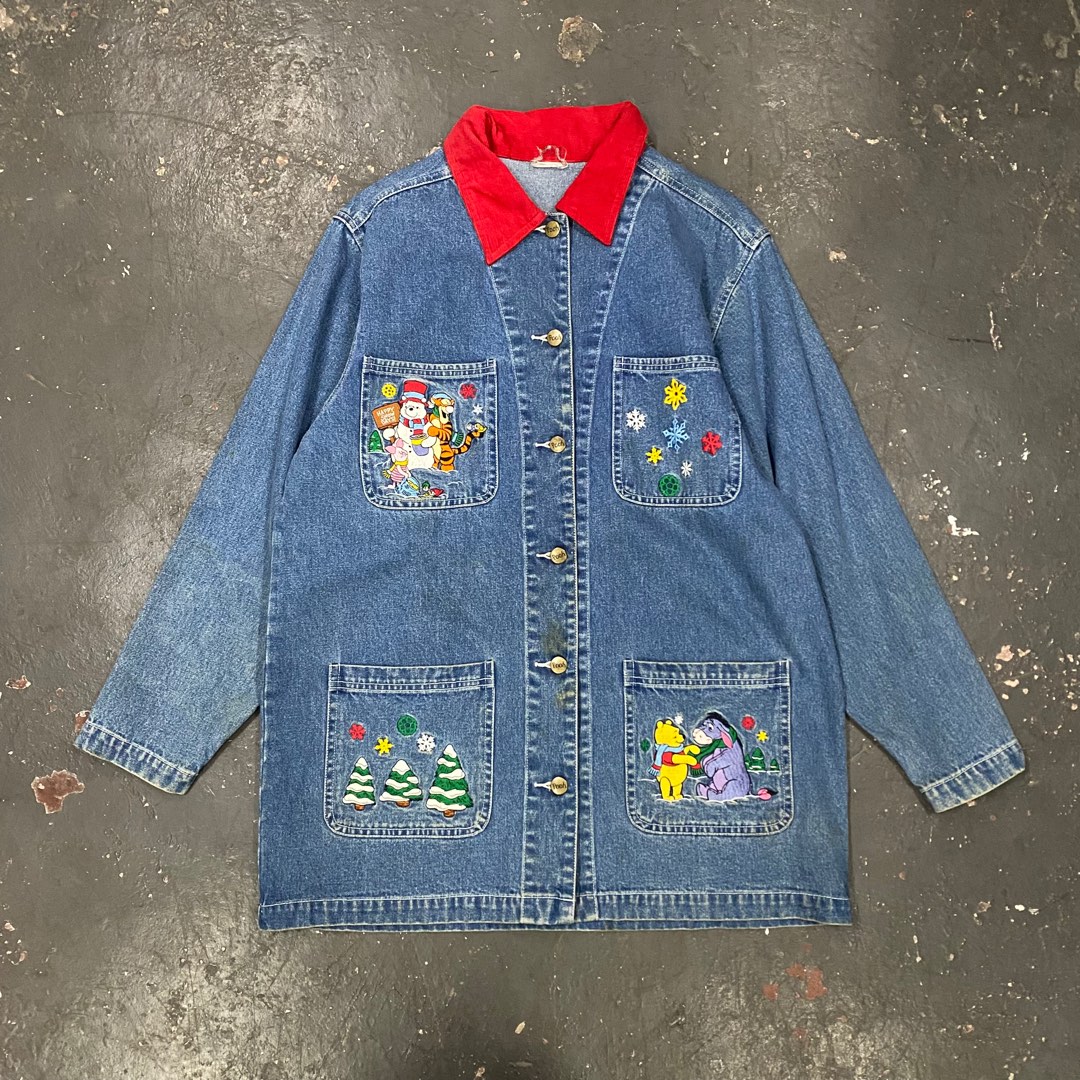 VINTAGE DISNEY POOH DENIM JACKET, Men's Fashion, Coats, Jackets and ...