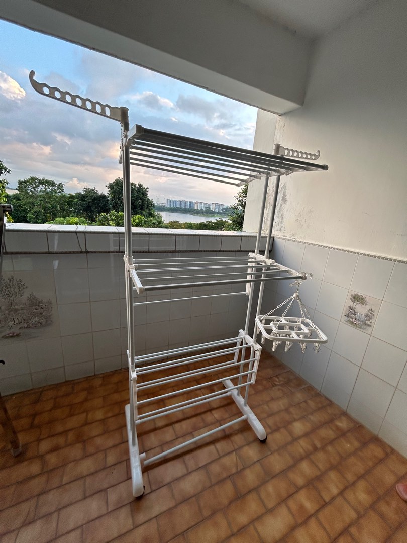 White Clothes Drying Rack - Great Condition!, Furniture & Home Living ...