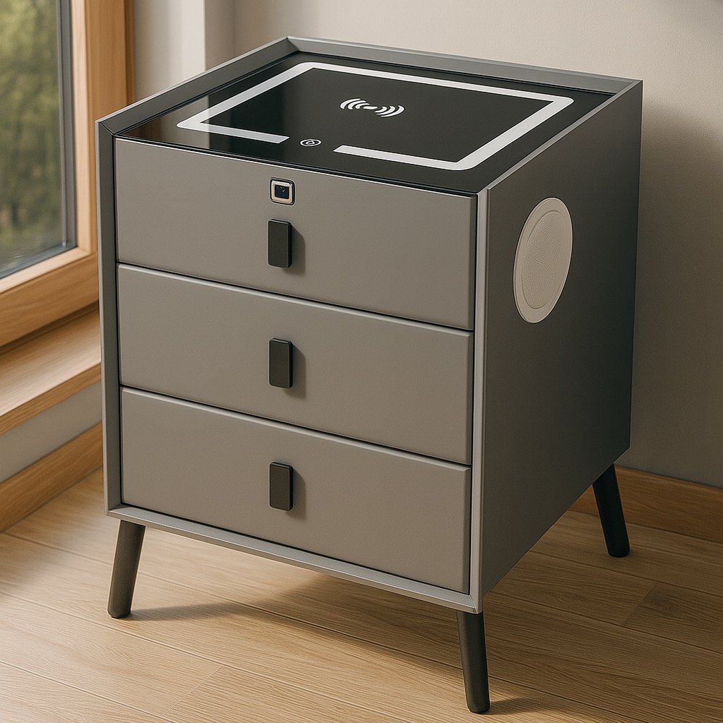 Wireless Charging Table | Bluetooth Nightstand Cabinet | Bedside USB ...
